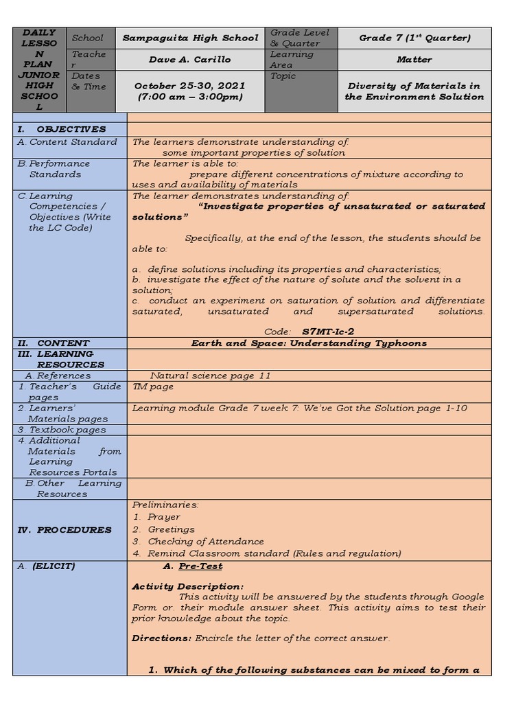 Grade 7 Science: Solutions & Typhoons | PDF | Tropical Cyclones | Flood