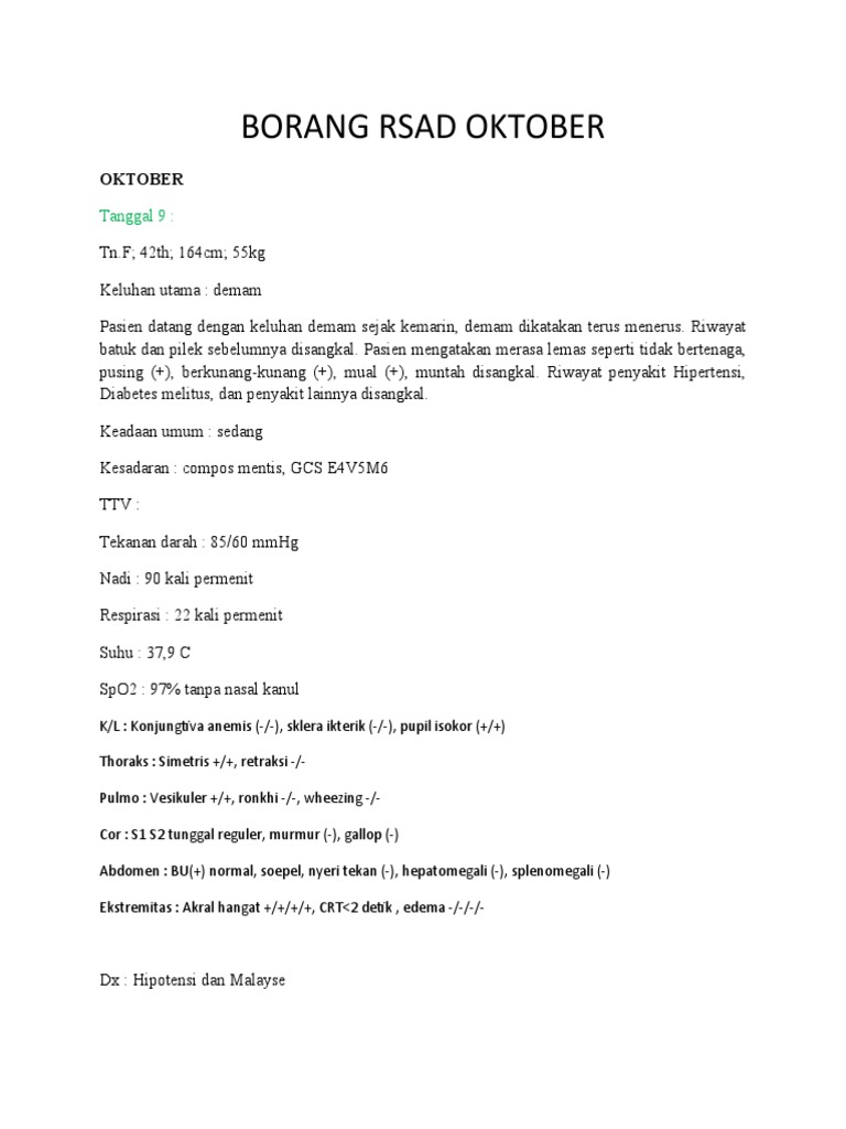 Borang Rsad Oktober | PDF