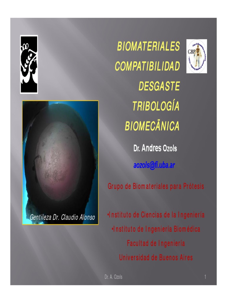 Biomateriales Compatibilidad Desgaste Biomec Nica | PDF