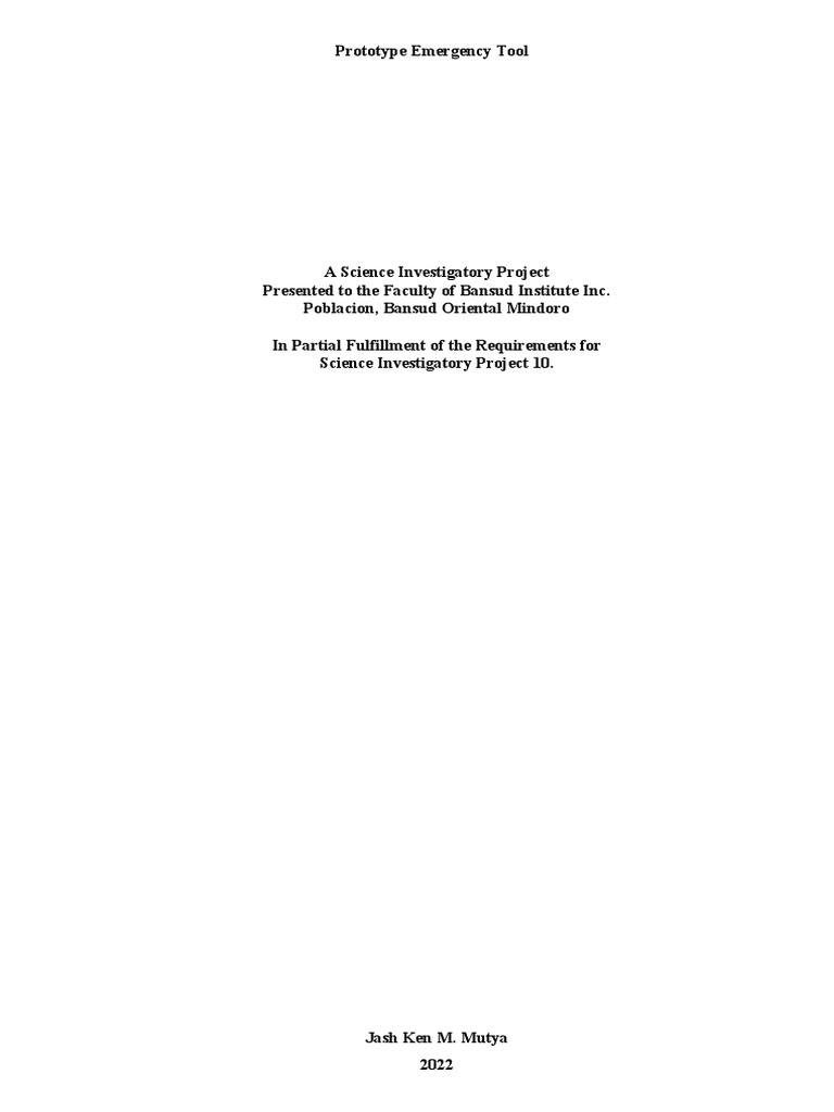 Science Investigatory Project Format | PDF | Flashlight | Battery Charger