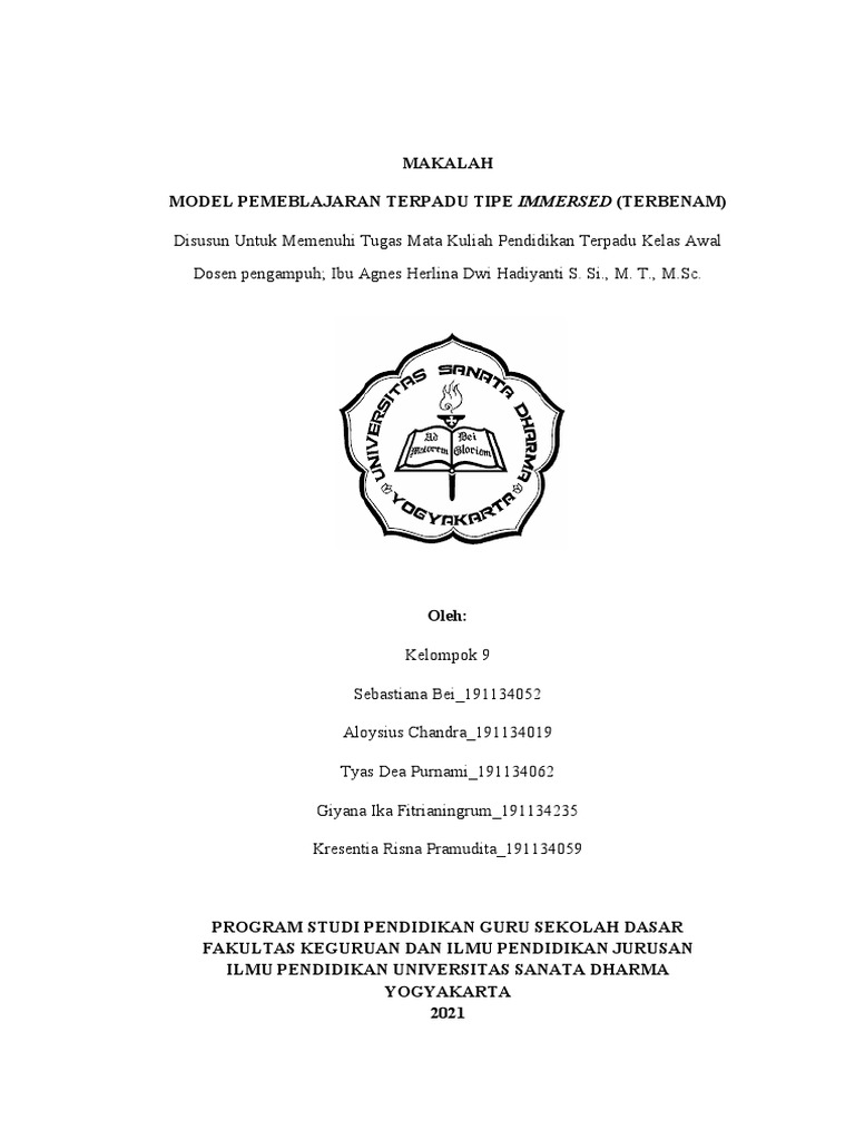 Model Pembelajaran Terpadu Immersed | PDF