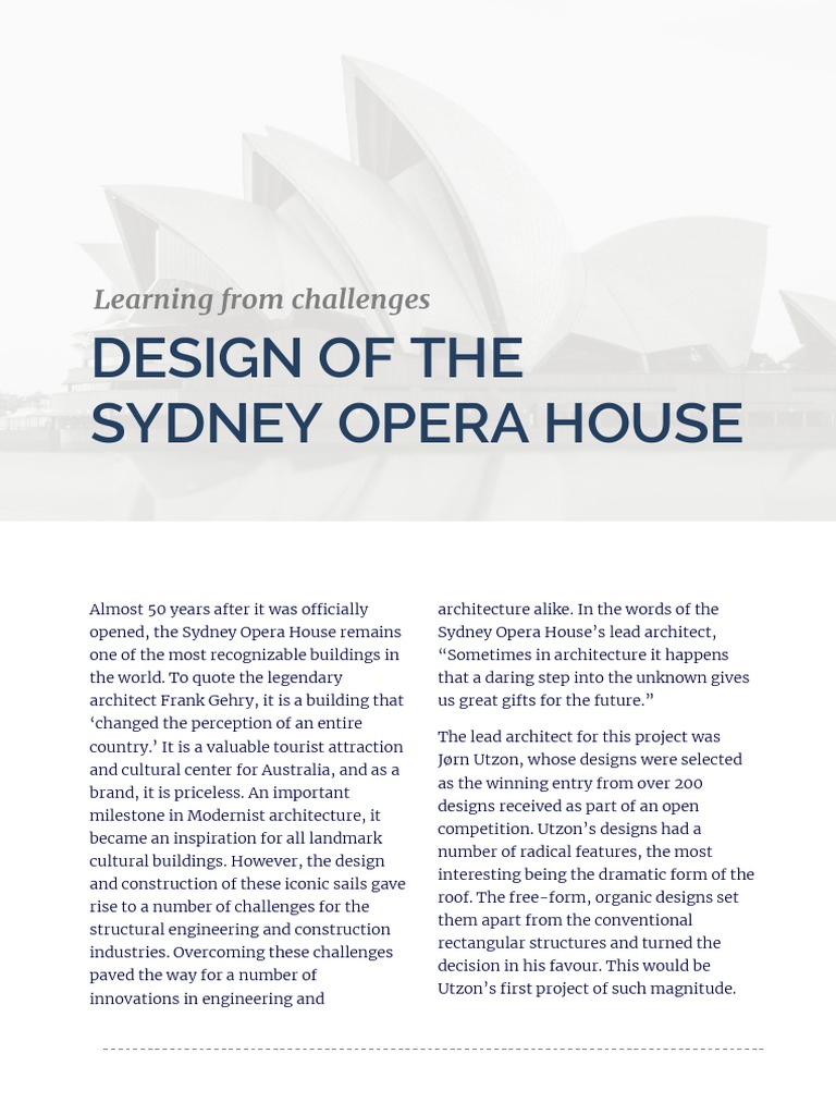 Design of The Sydney Opera House - v2 | Download Free PDF | Economic ...