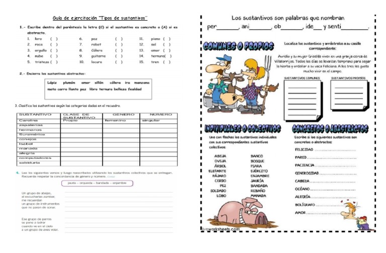 Guía Ejercitación Tipos de Sustantivos | PDF