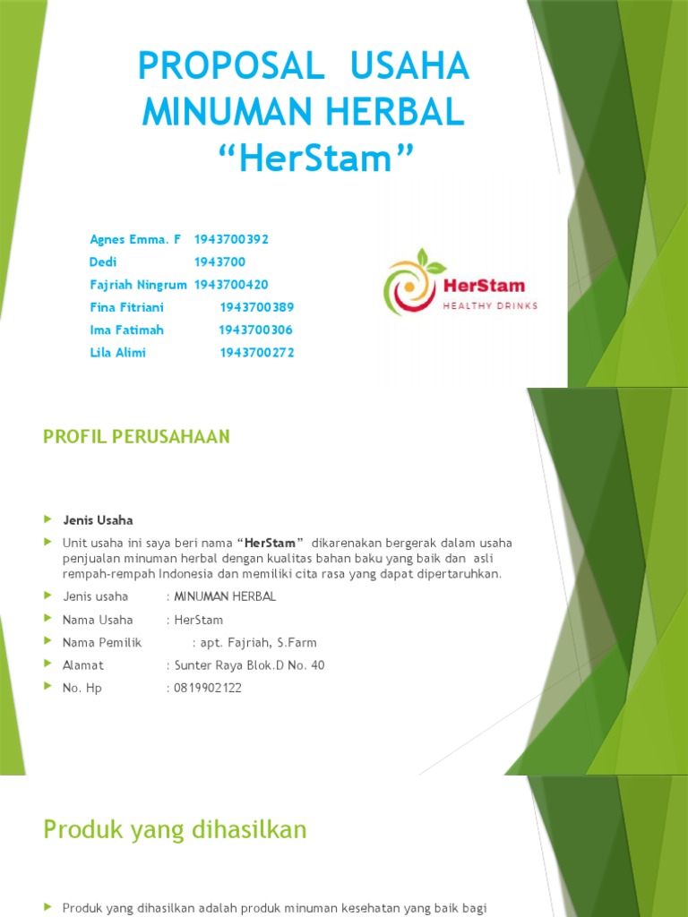 Proposal Usaha Minuman Herbal | PDF