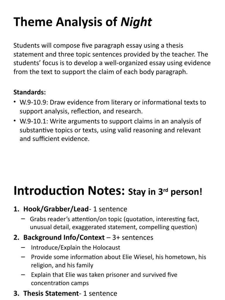 Theme Analysis of Night | PDF