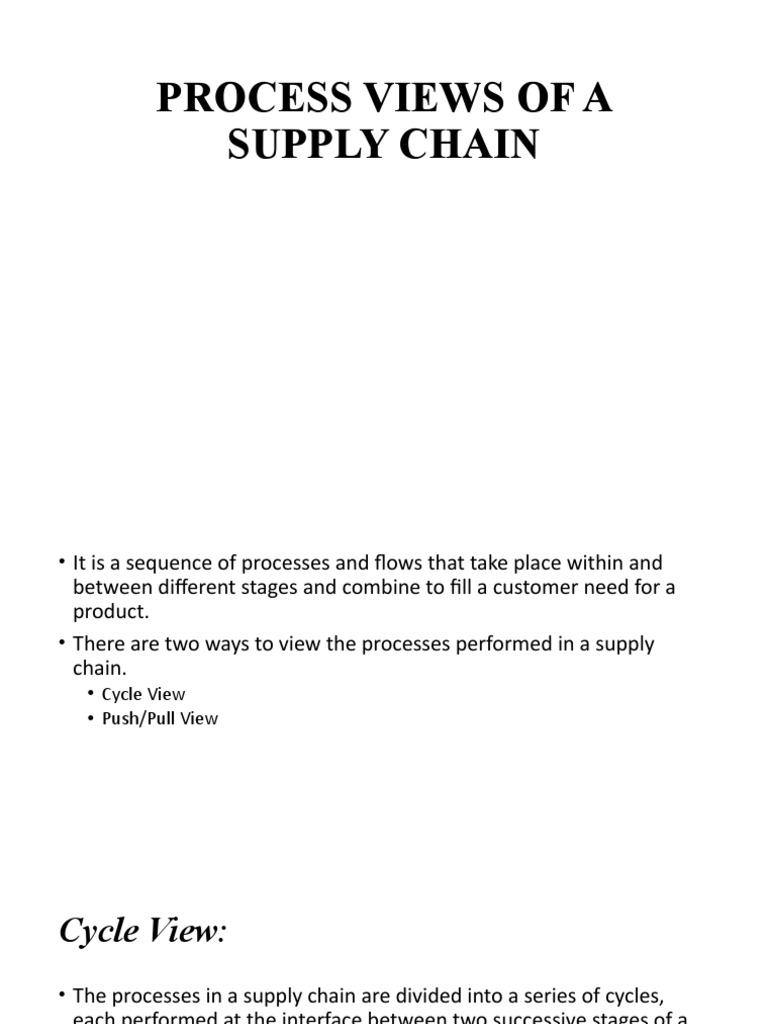 Cycle View Push Pull View of SCM | PDF