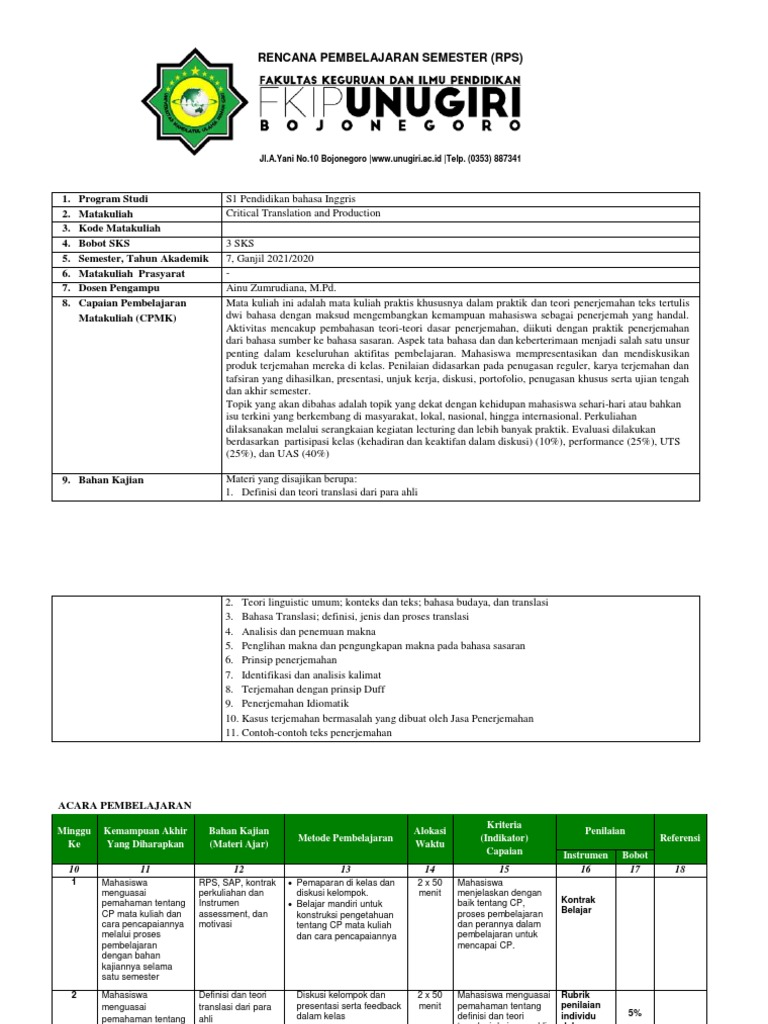 RPS Critical Translation and Production | PDF