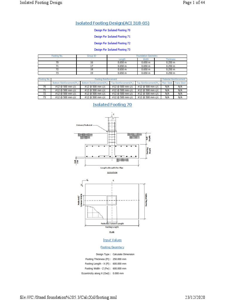 Foundation Calculation Sheet | Download Free PDF | Bending | Physics
