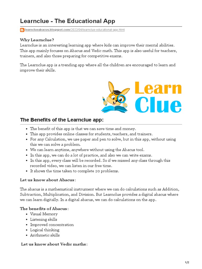 Learnclue - The Educational App | PDF