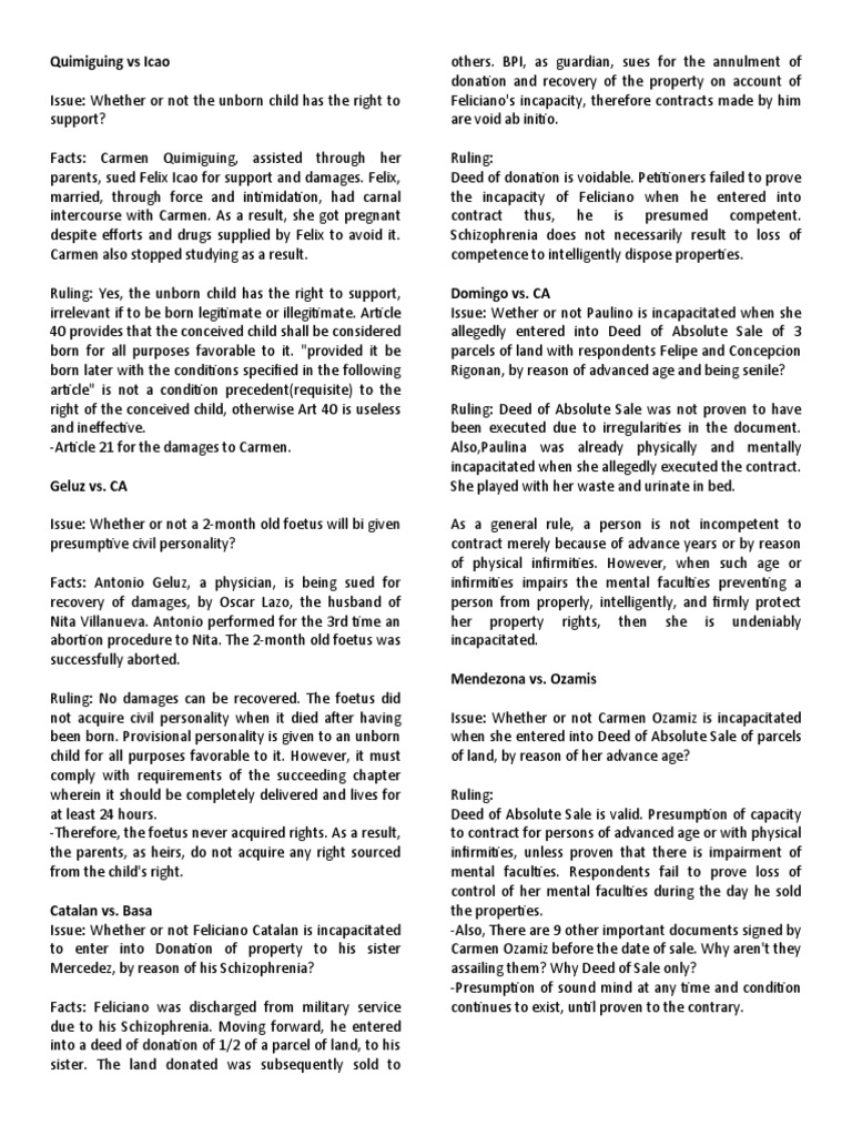 PFR - Case Digest - Civil Personality - Domicile | PDF | Annulment | Private Law