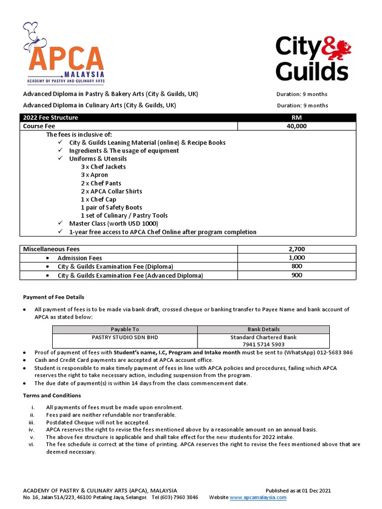 2022 Revised Fee Structure | PDF