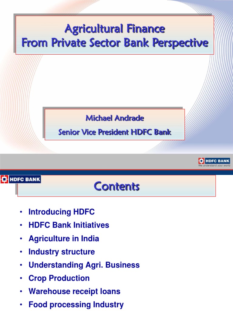 HDFC Bank | PDF | Banks | Agriculture