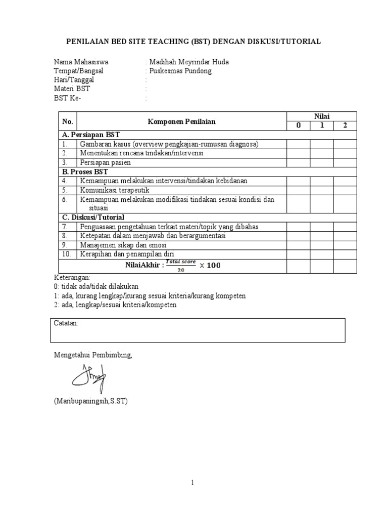 Penilaian BST dan Tutorial Klinik di Puskesmas | PDF