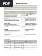 Contoh Form Interview | PDF