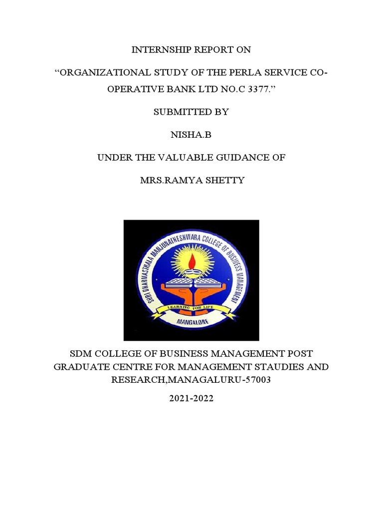 Internship Report: Perla Co-operative Bank | PDF | Banks | Transaction ...
