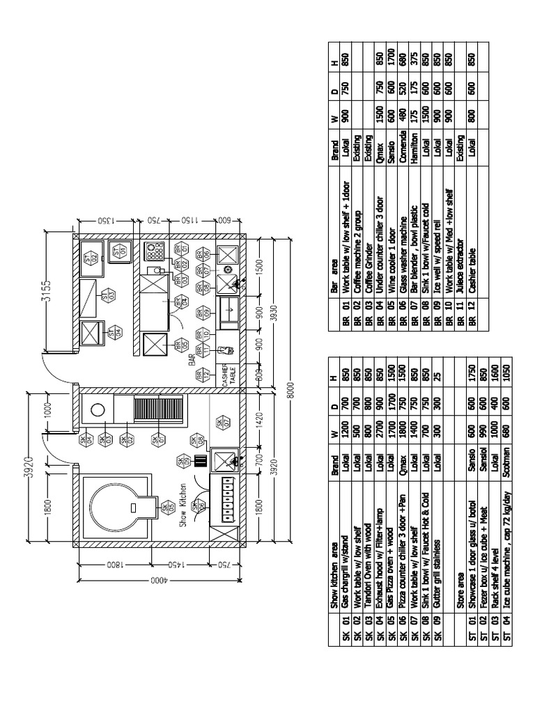 Denah Bar & Kitchen Area Beach Club | PDF