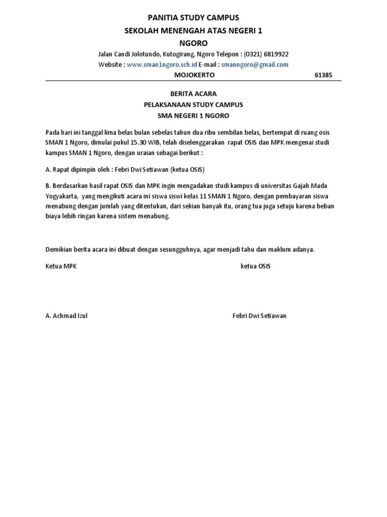 Panitia Study Campus 2 | PDF