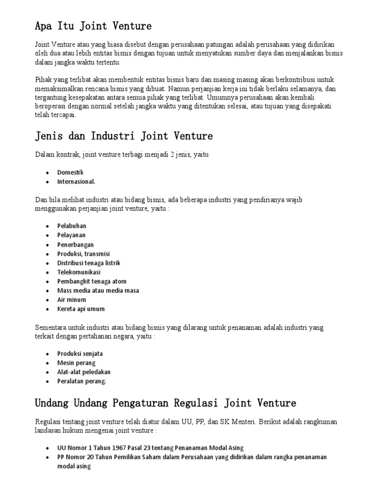 Joint Venture | PDF