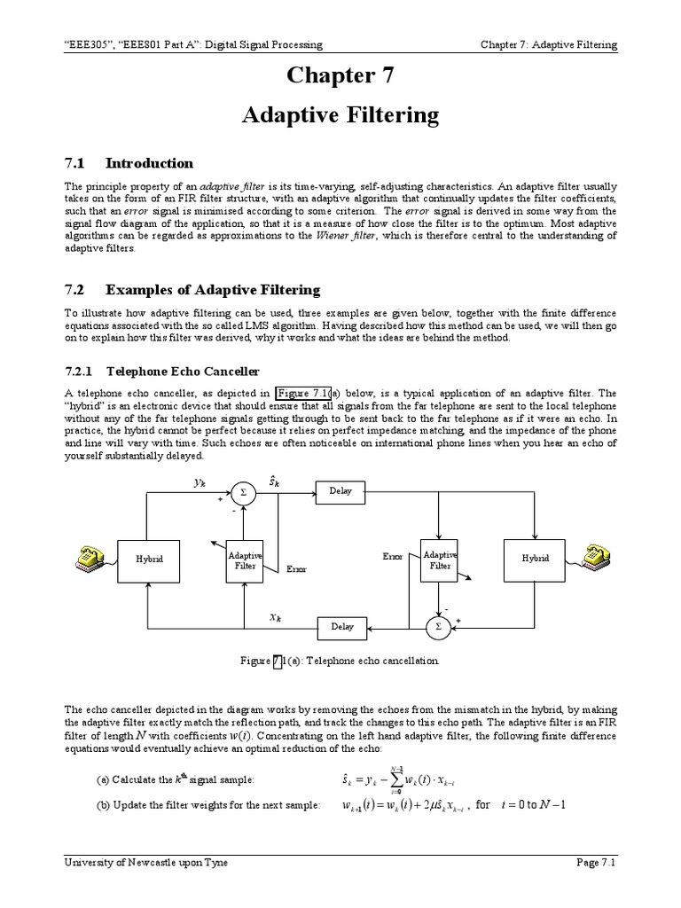 Chapter 7 | PDF | Filter (Signal Processing) | Mean Squared Error