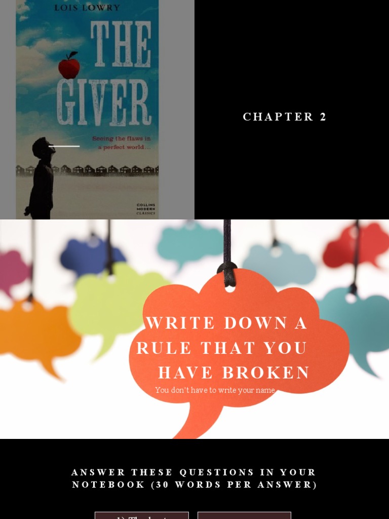 The Giver Chapter 2 | PDF | The Giver | Experience