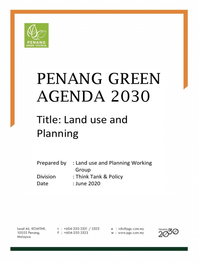 Penang Green Agenda 2030 Pdf