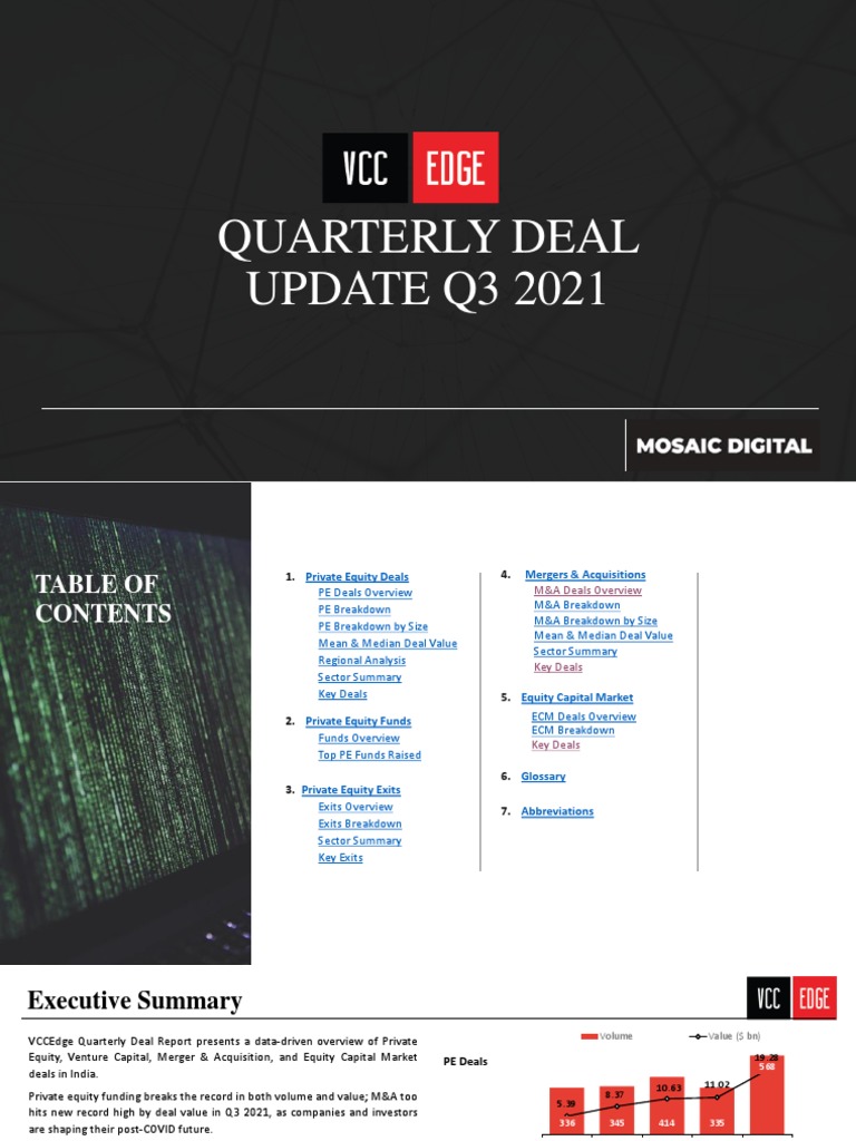 VCCEdge Quarterly Deal Update Q | PDF | Private Equity | Mergers And ...