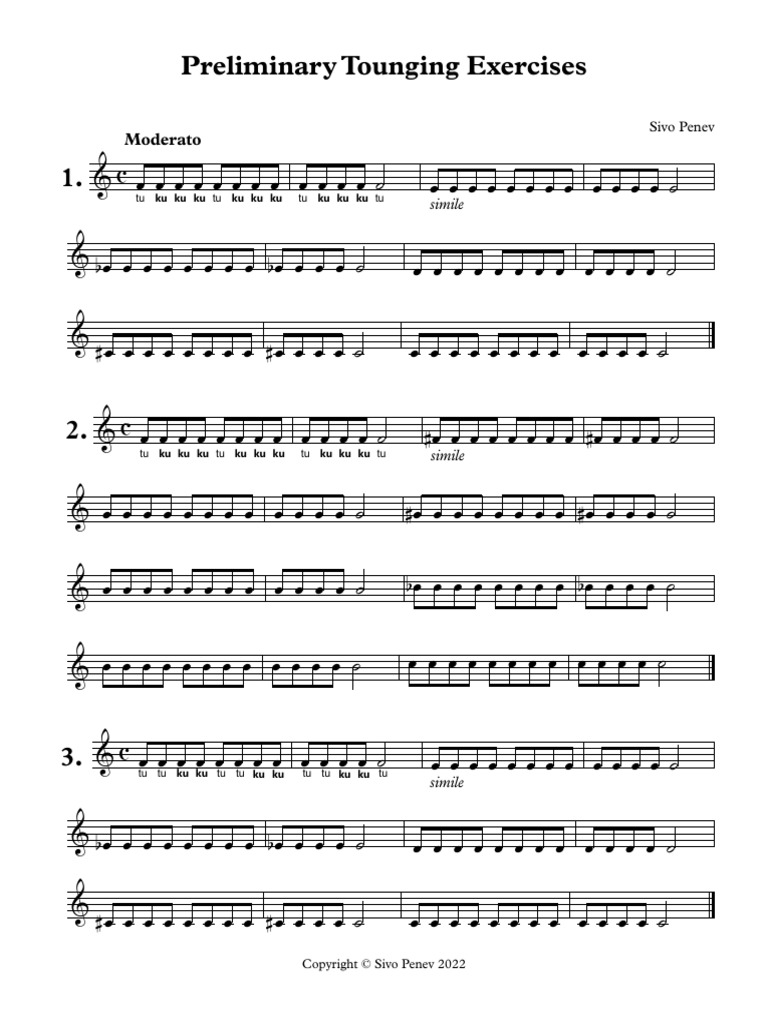 Tonguing Exercises For Trumpet | PDF