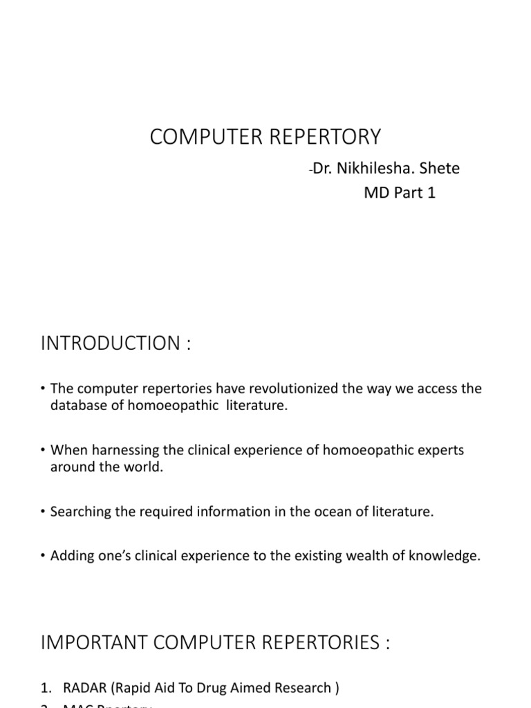 Computer Repertory | PDF | Homeopathy | Computing