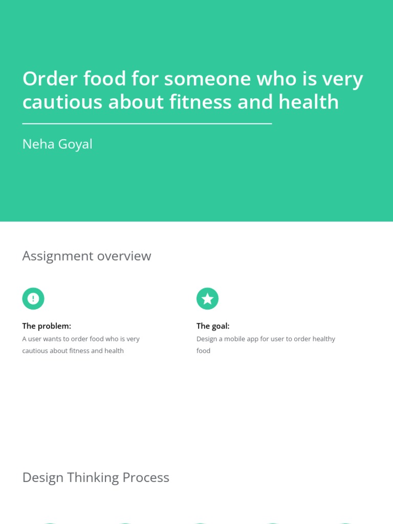 Healthy Food Order App-Case Study Deck by Neha Goyal | PDF | Foods ...