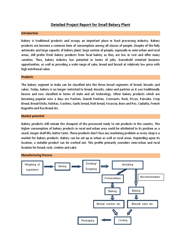 Detailed Project Report For Small Bakery Plant: Weighing of Ingredient ...