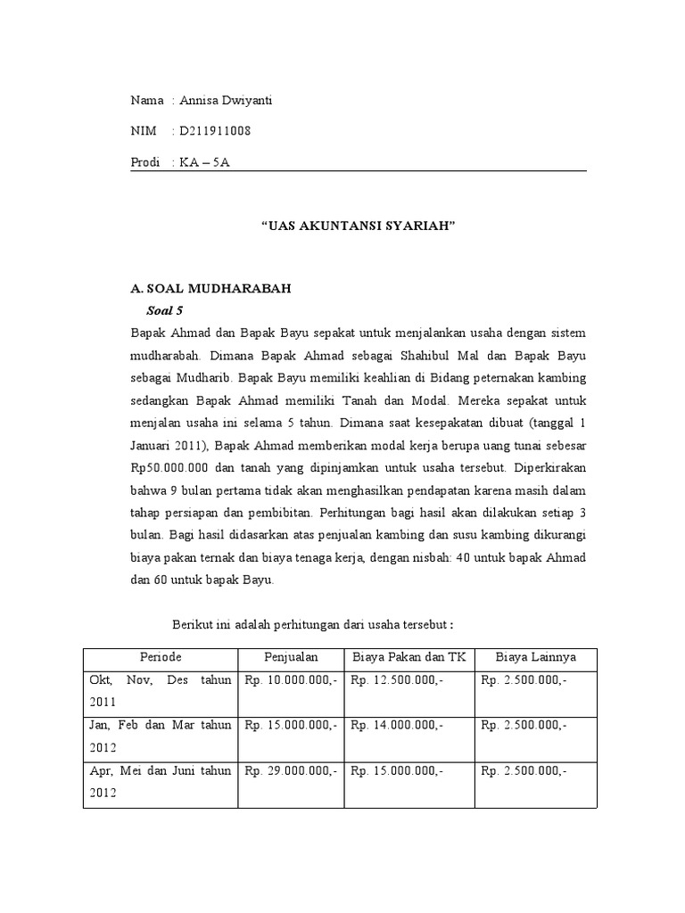 UAS Akuntansi Syariah | PDF