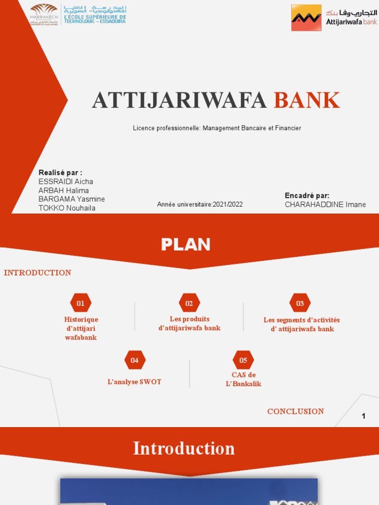 Attijariwafa: Realisé Par: Encadré Par | PDF | Banques | Argent