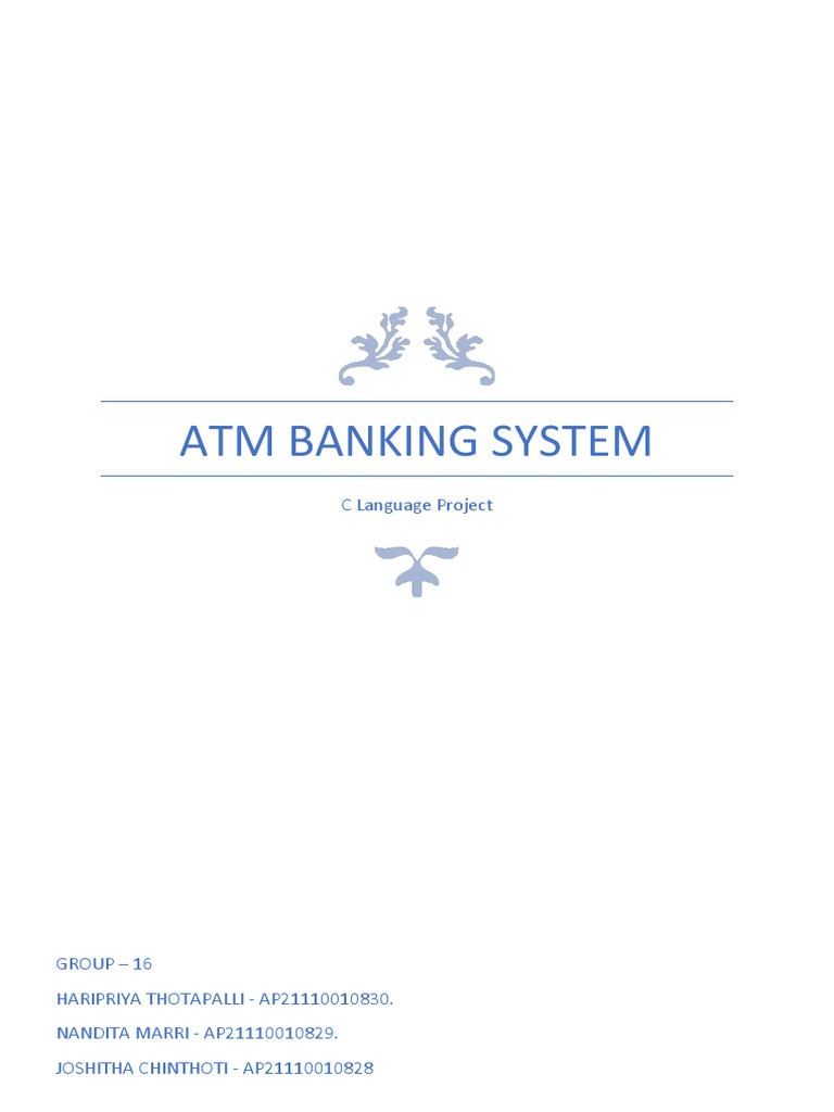 ATM Banking System | PDF | Automated Teller Machine | Personal Identification Number