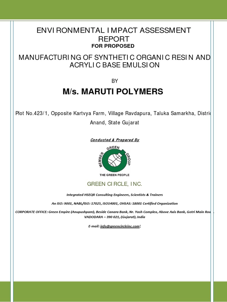 Maruti Polymers Anand38 Eia | Download Free PDF | Environmental Impact ...