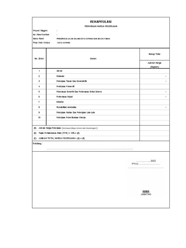 Fix Boq Kosongan | PDF