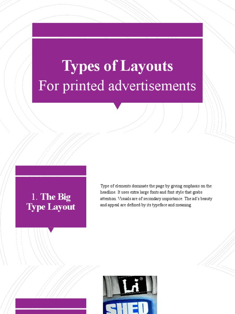 Types of Layouts: For Printed Advertisements | PDF | Page Layout ...