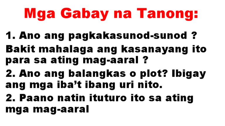 Gabay Na Tanong | PDF
