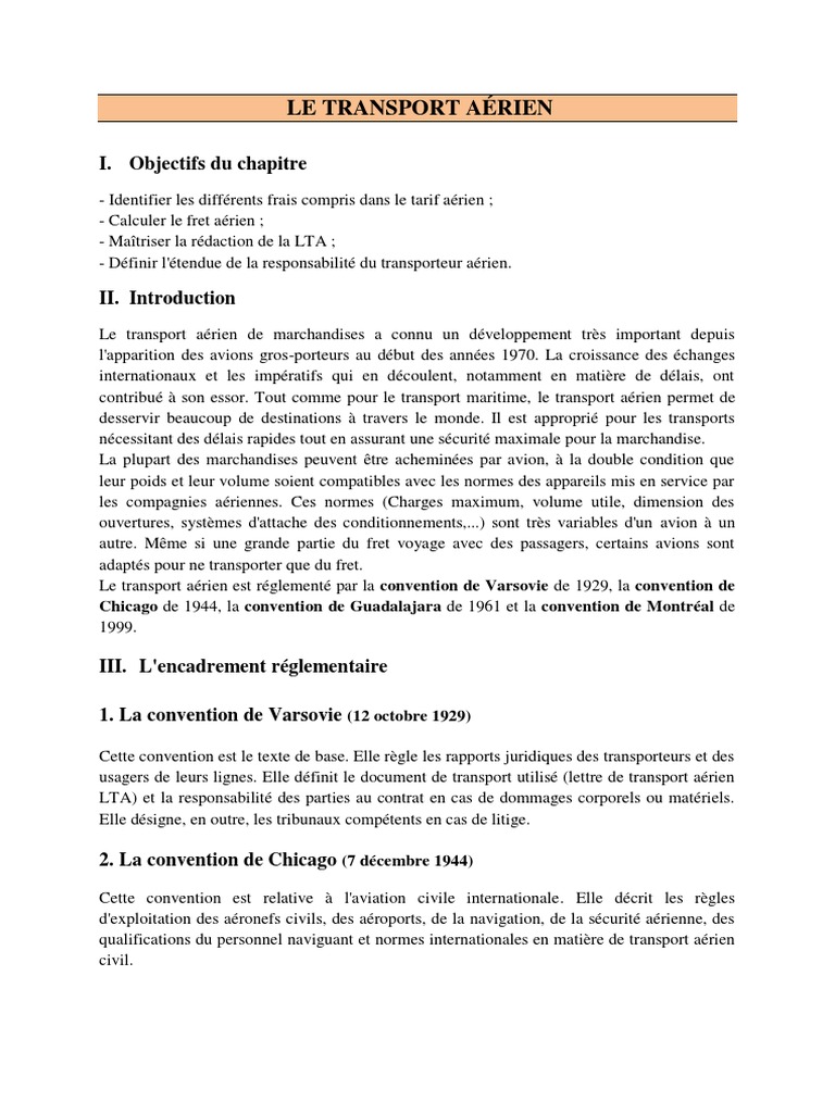 Transport Aérien : Fret et Réglementation | PDF | Transport | Aviation