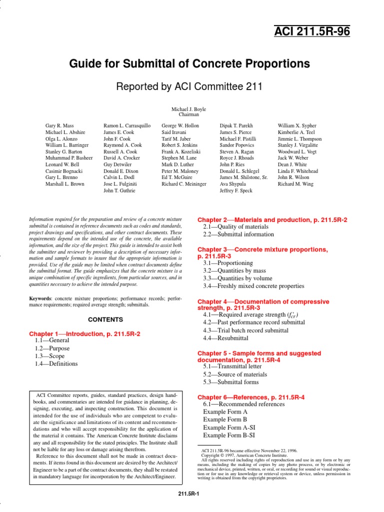 ACI 211.5R-96: Reported by ACI Committee 211 | Download Free PDF ...
