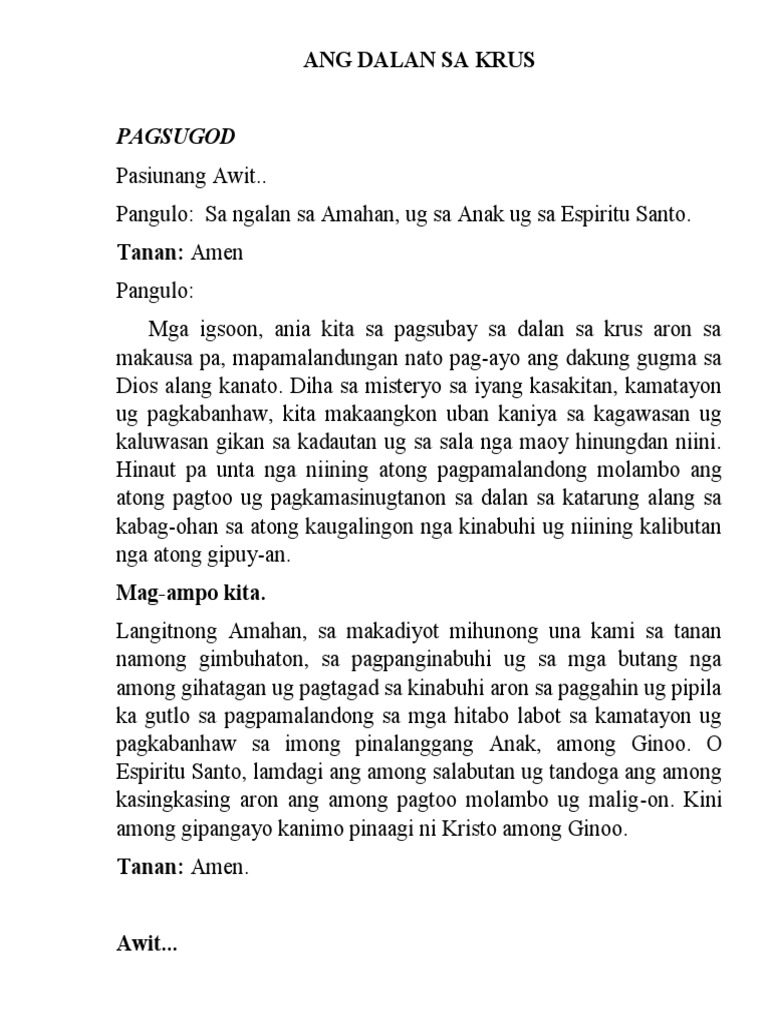 Ang Dalan Sa Krus | PDF
