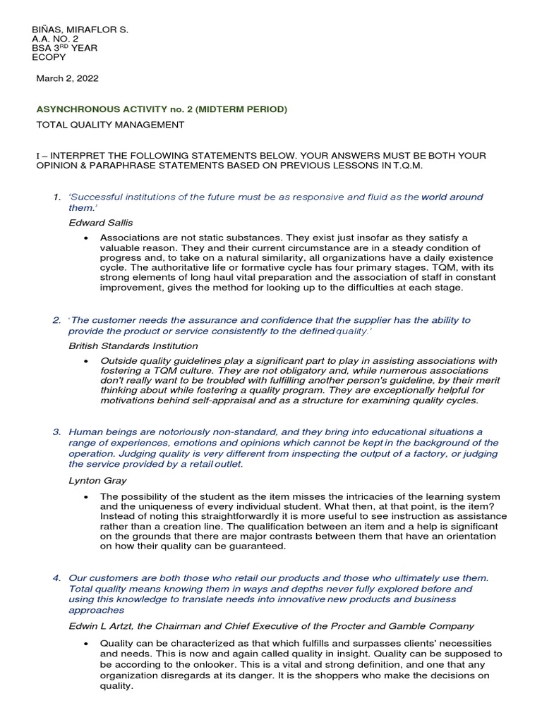 Asynchronous Activity No. 2 (Midterm Period) : Biñas, Miraflor S. A.A. NO. 2 Bsa 3 Year E | PDF ...