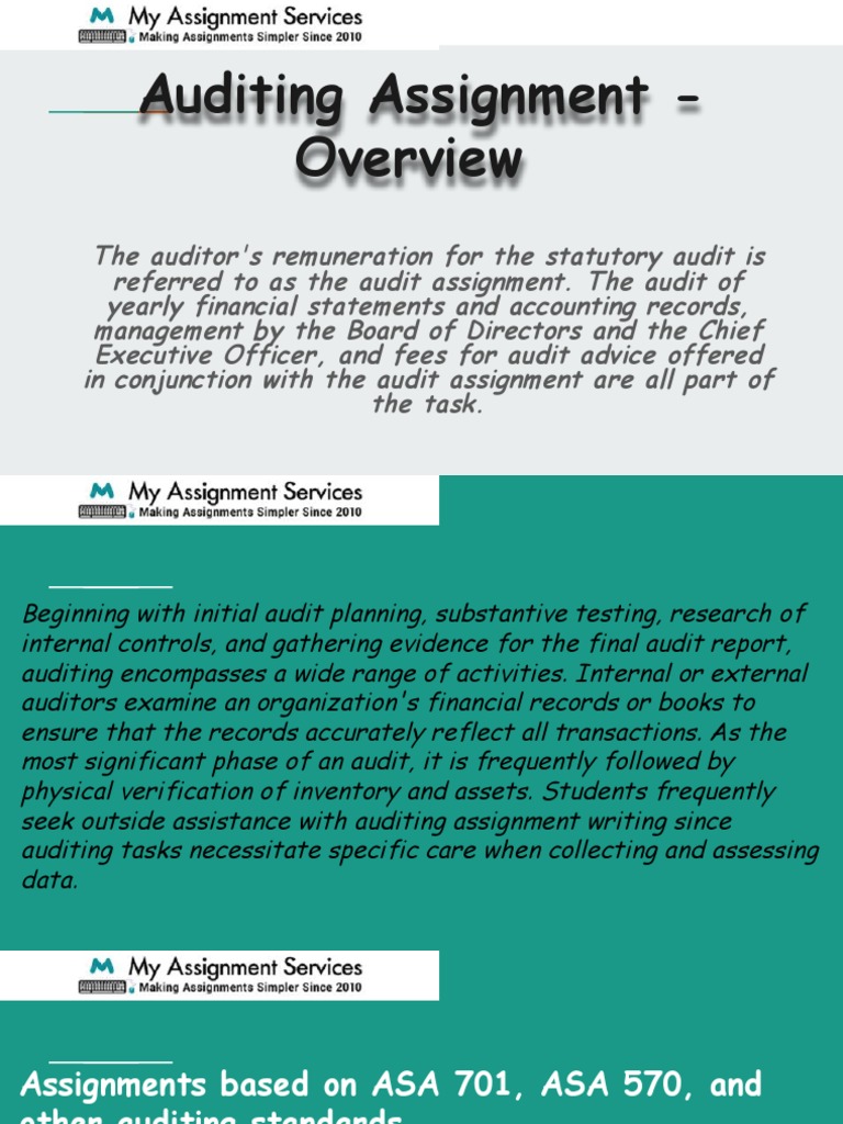 Auditing Assignment - Overview | PDF | Audit | Financial Statement