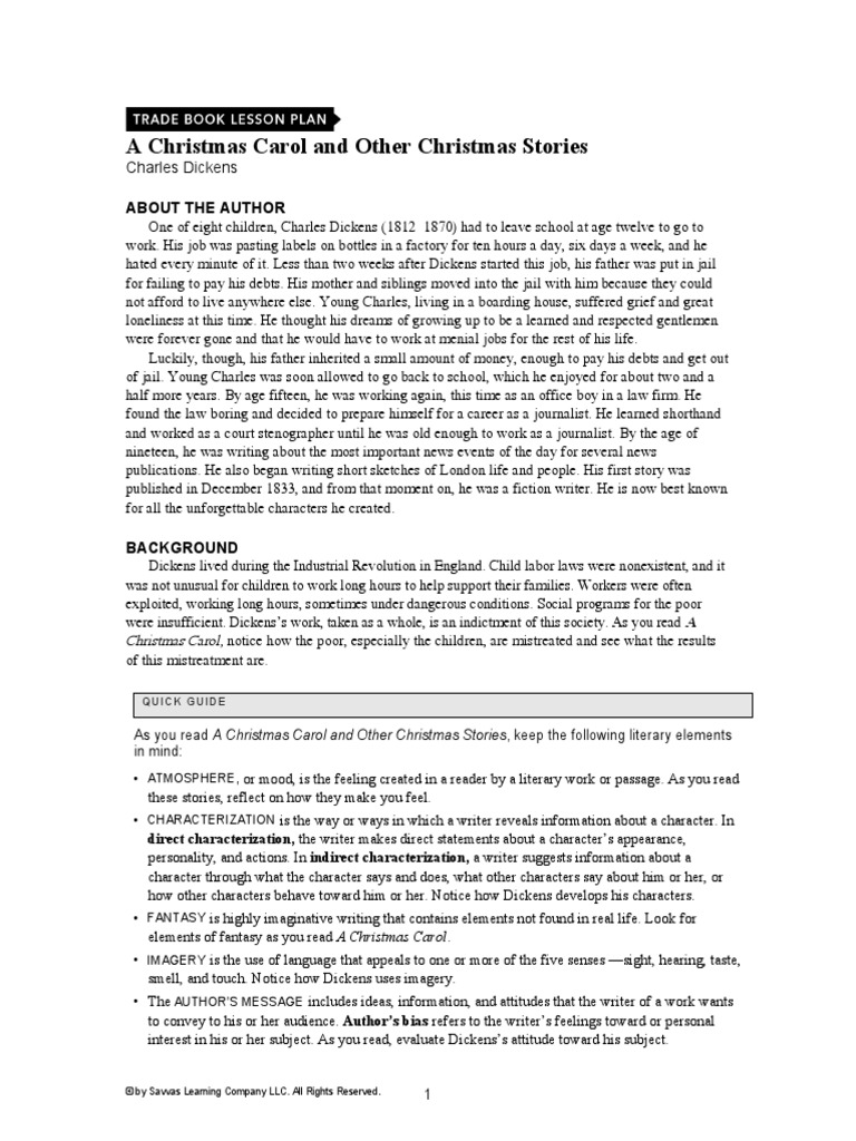 Christmas Carol Reading Comprehension | PDF | A Christmas Carol ...