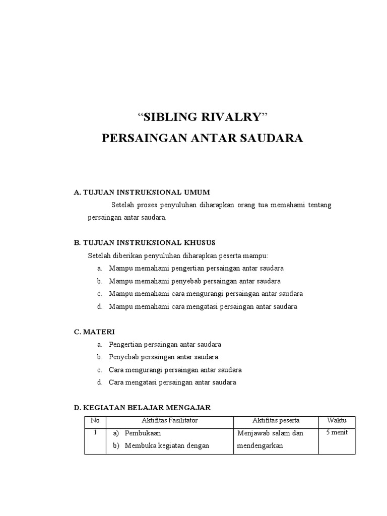 Sibling Rivalry | PDF