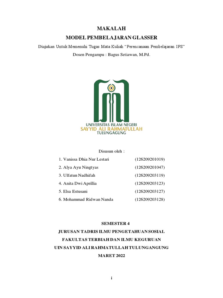 Model Pembelajaran Glasser dalam IPS | PDF