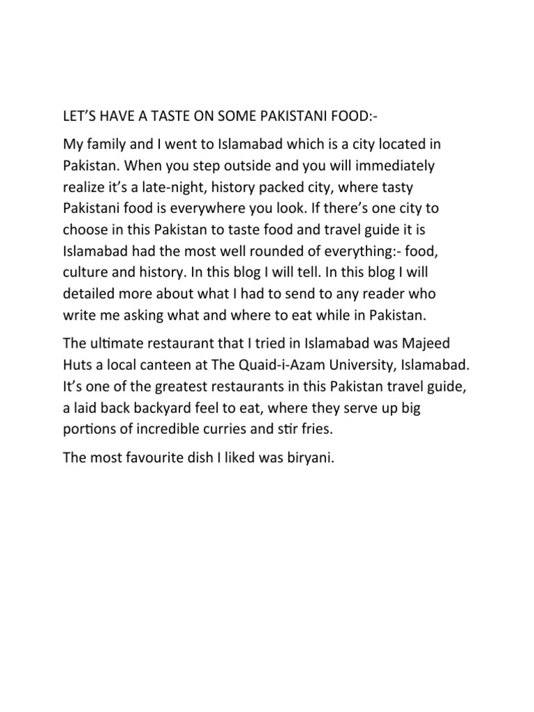 Travel Food Blog PDF