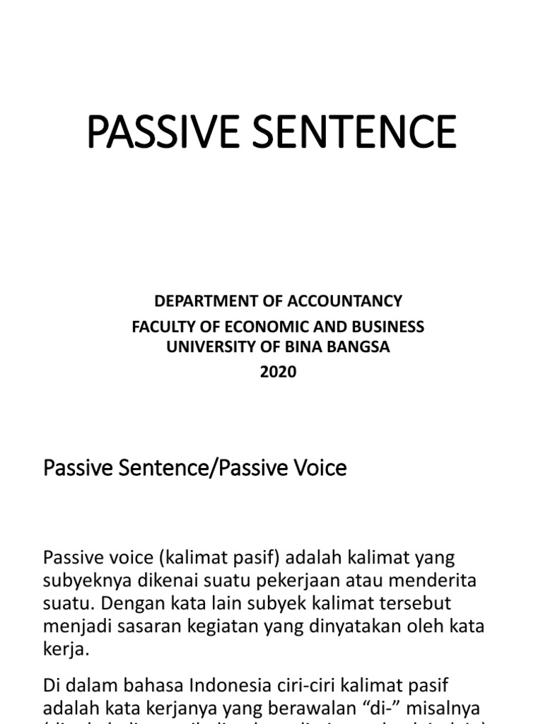 Passive Sentence | PDF