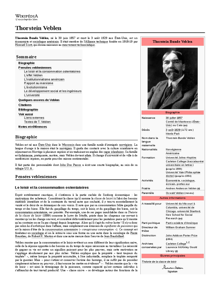Thorstein Veblen | PDF