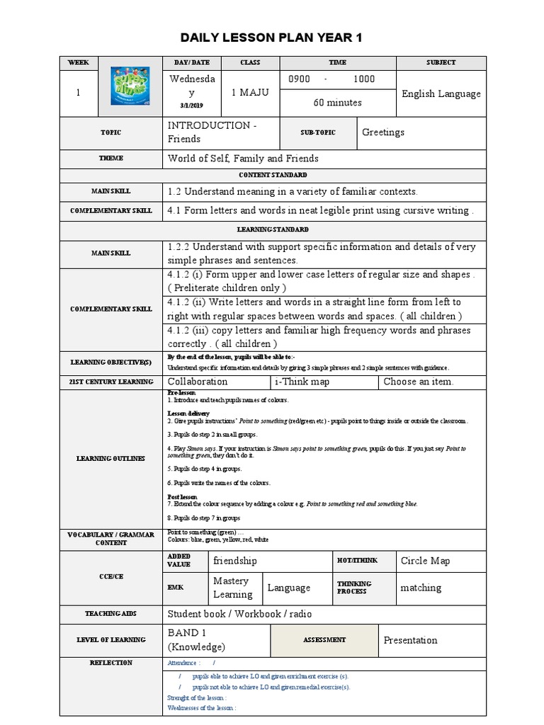 WEEK 1 - Unit INTRODUCTION - FRIENDS | PDF | Lesson Plan | Word WEEK 1 - Unit INTRODUCTION - FRIENDS | PDF | Lesson Plan | Word