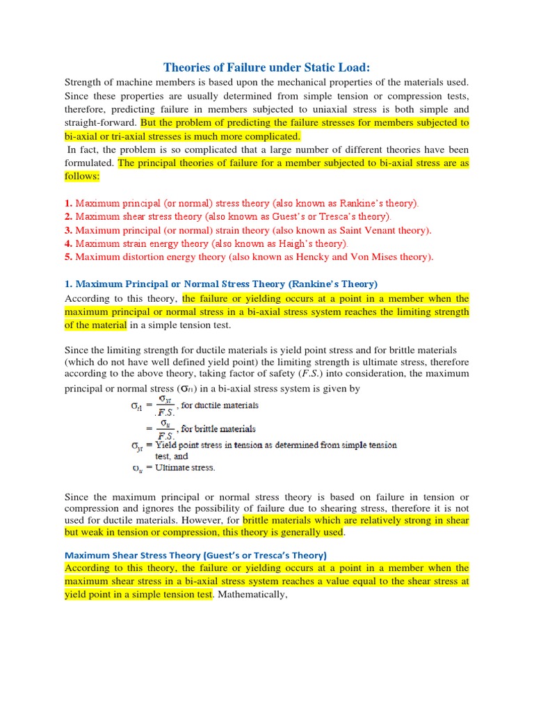 Theories of Failure | PDF